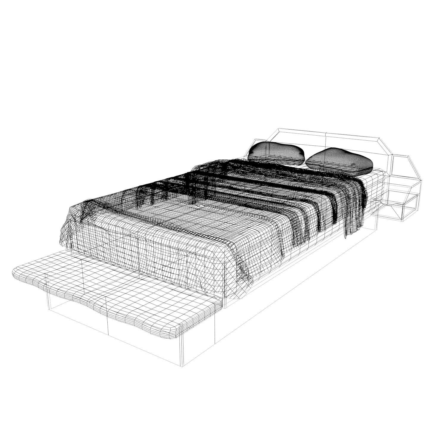 Modern Basic Bed free 3D model | CGTrader