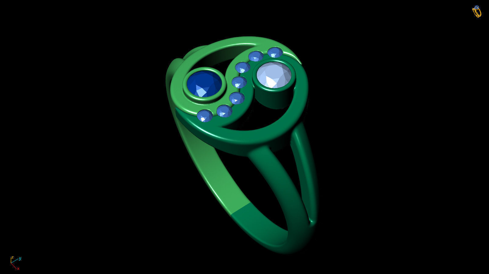 Yin Yang Ring R 0083 3D model 3D printable | CGTrader