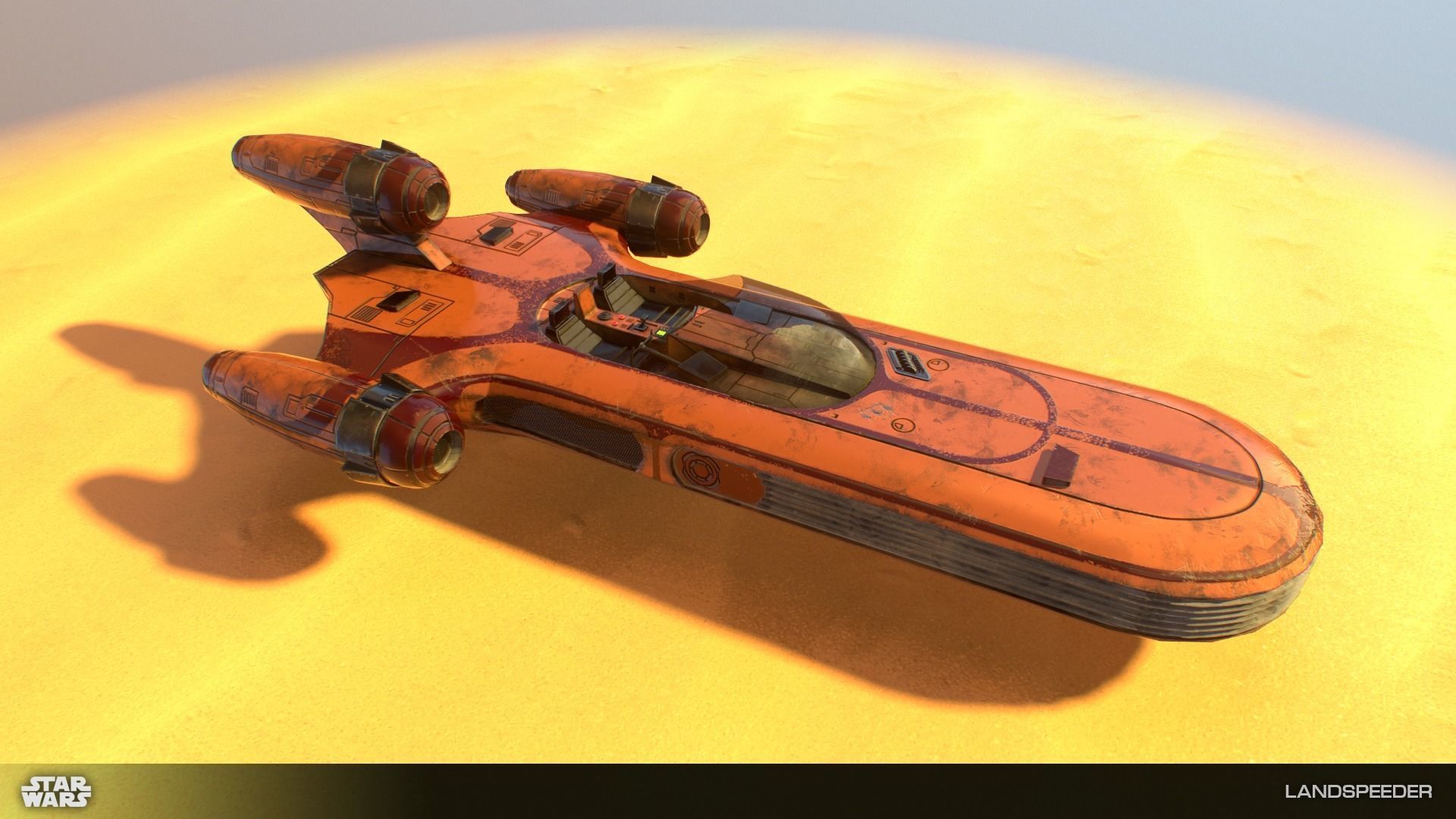 3D model Star Wars - X-34 Landspeeder VR / AR / low-poly | CGTrader