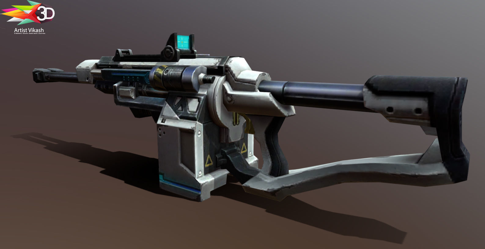 Futuristic Sub-machine Gun free VR / AR / low-poly 3D model | CGTrader
