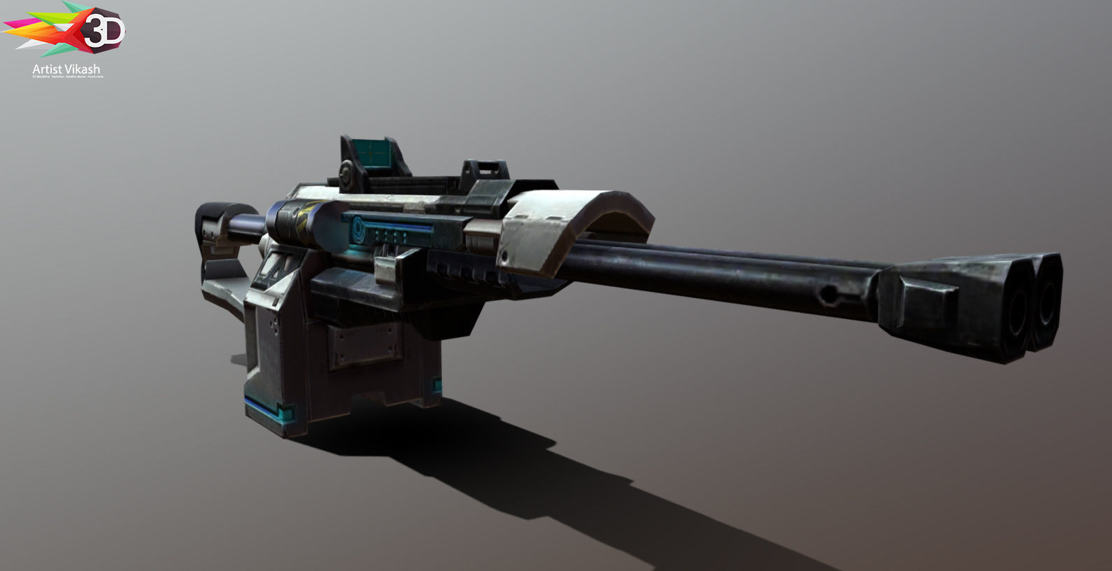Futuristic Sub-machine Gun free VR / AR / low-poly 3D model | CGTrader