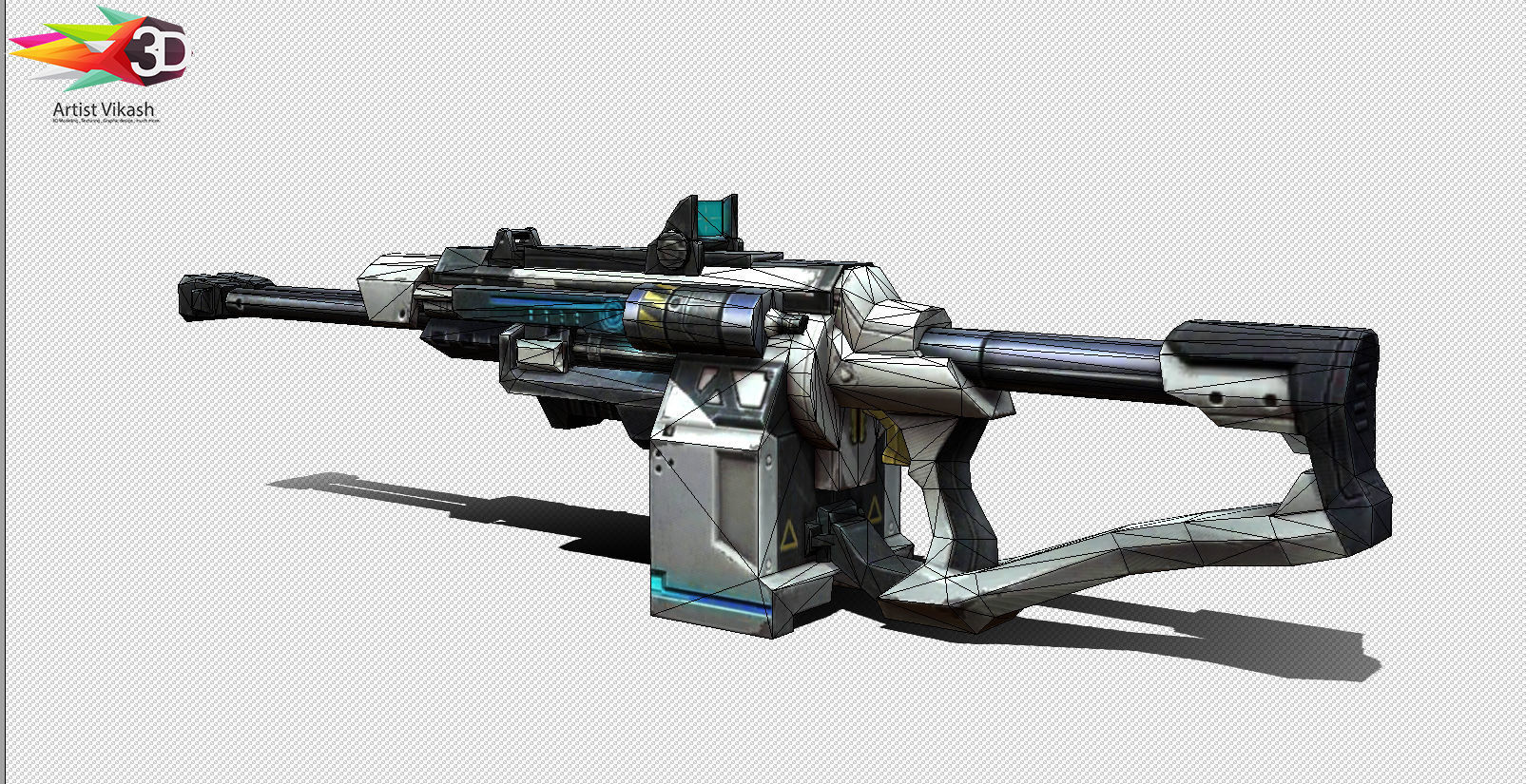 Futuristic Sub-machine Gun free VR / AR / low-poly 3D model | CGTrader