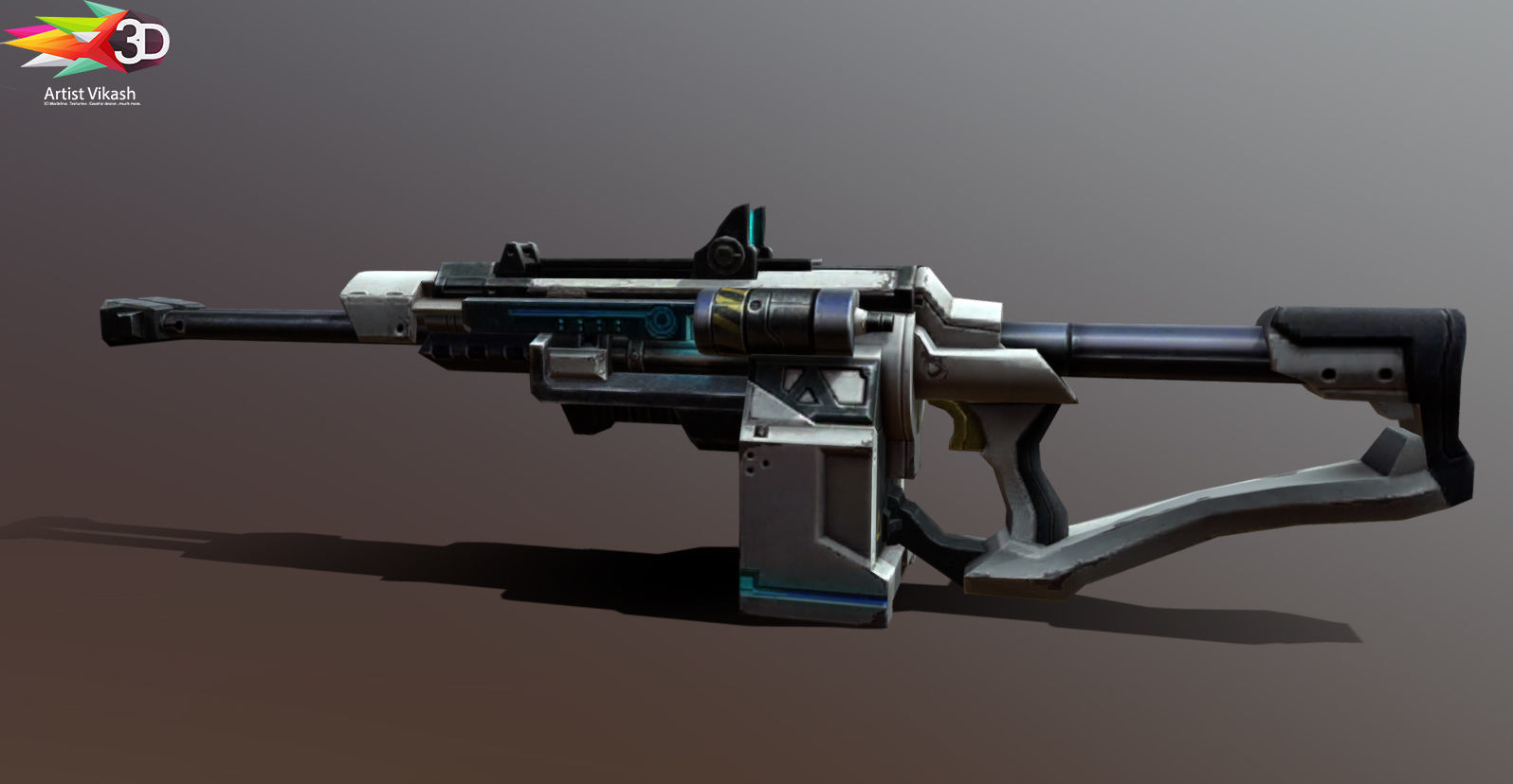 Futuristic Sub-machine Gun free VR / AR / low-poly 3D model | CGTrader