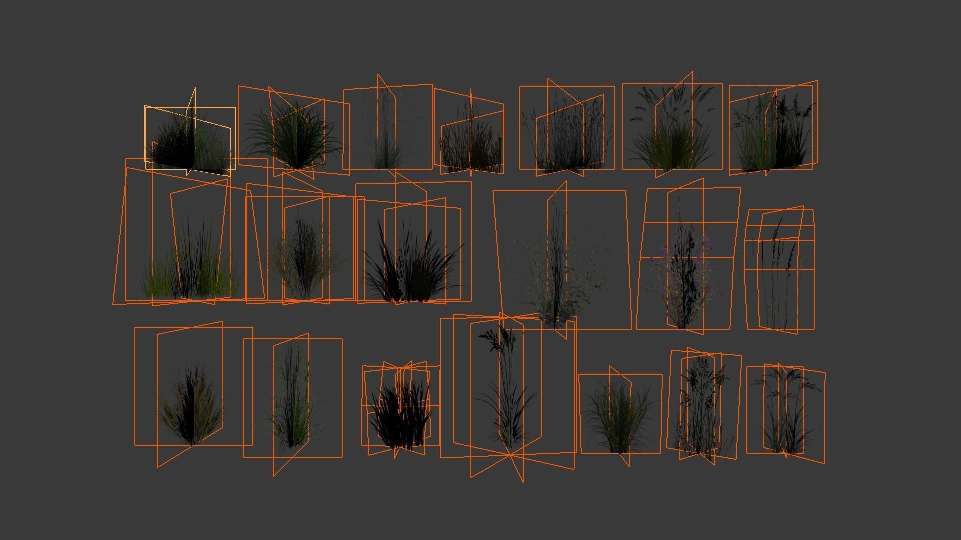 3D Model Collection 20 lowpoly grass set VR / AR / low-poly | CGTrader