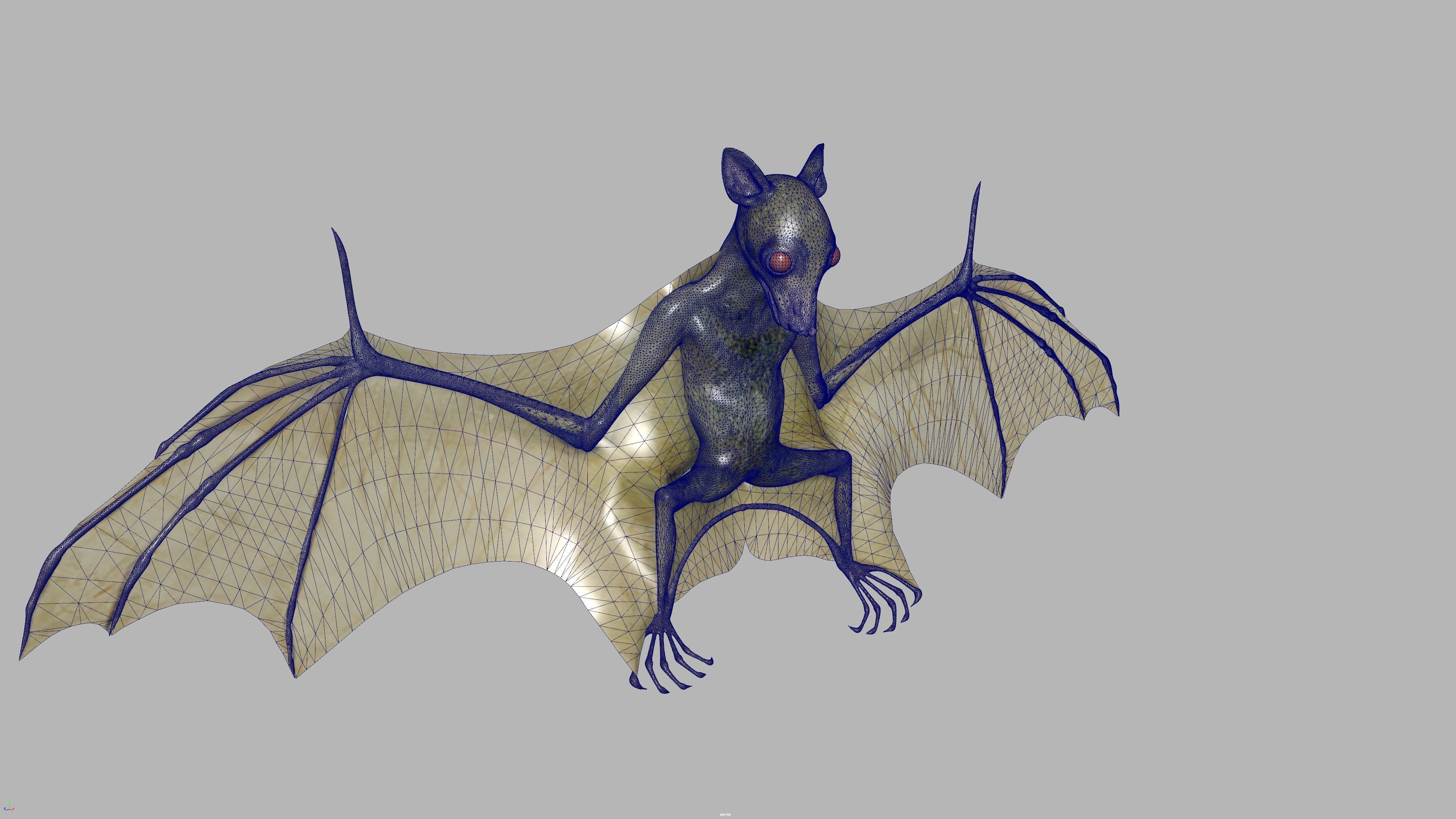 3D model Bat low poly flying in air VR / AR / low-poly | CGTrader