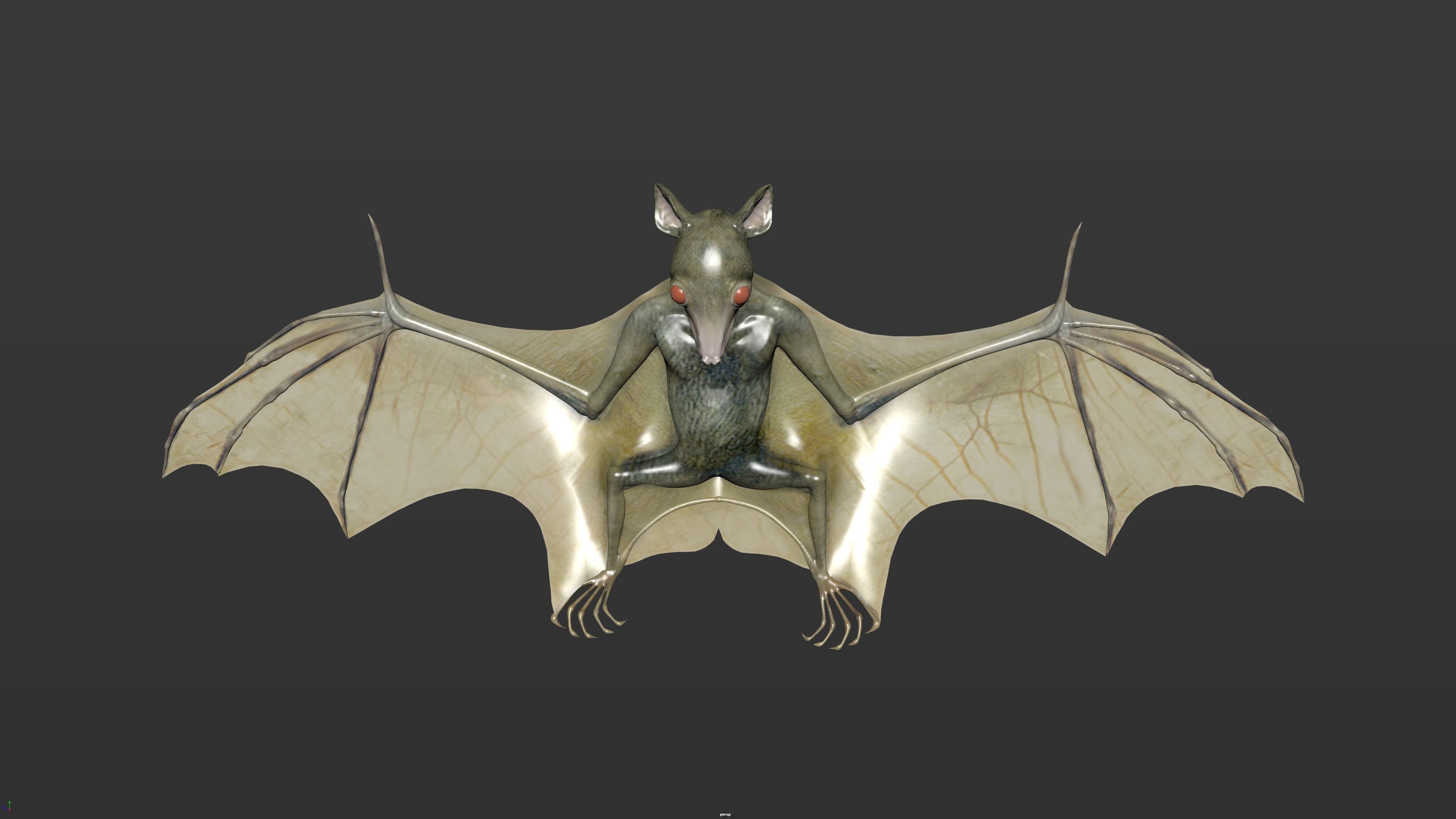 3D model Bat low poly flying in air VR / AR / low-poly | CGTrader