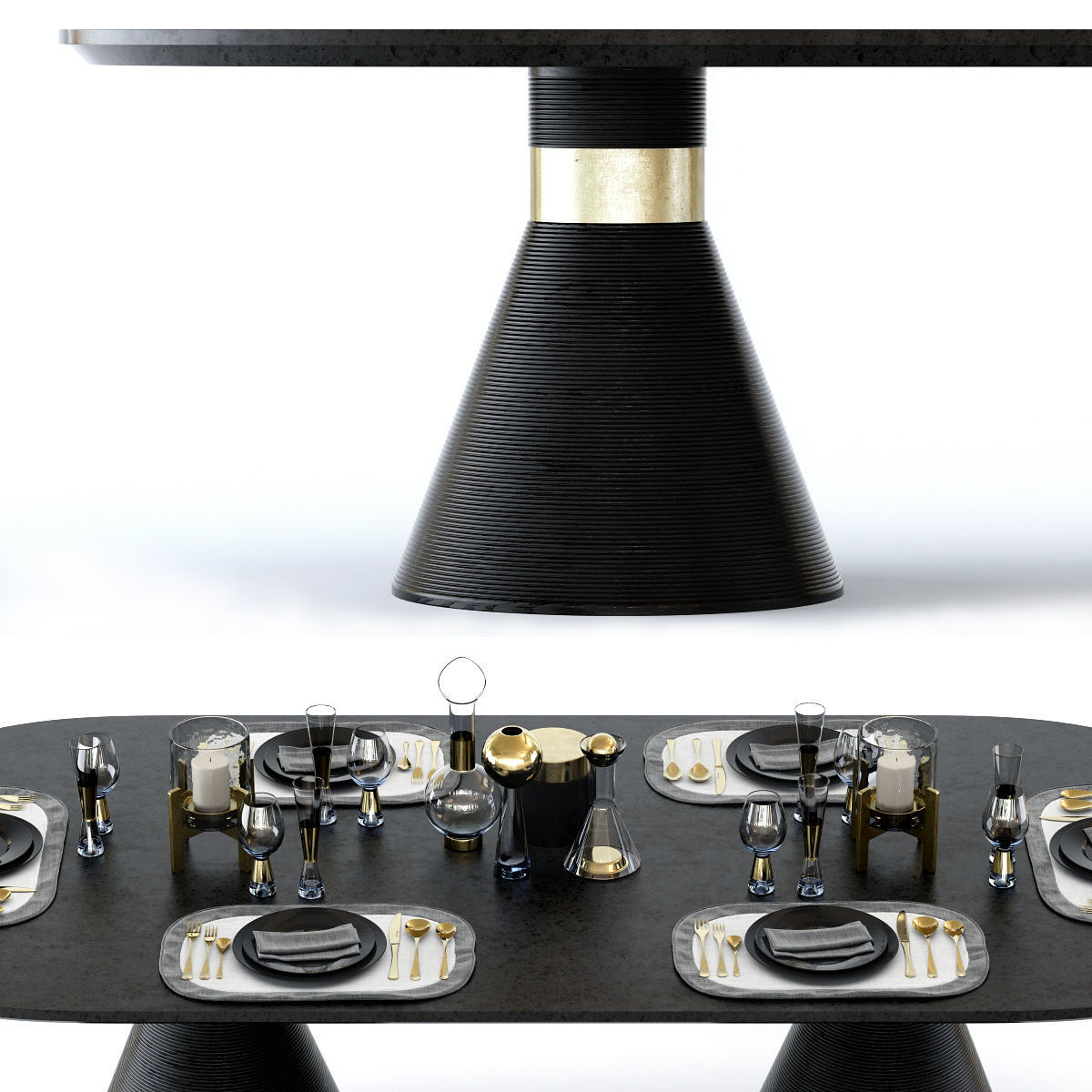 Kelly Wearstler Miramar Table and Rigby Chair 3D model | CGTrader