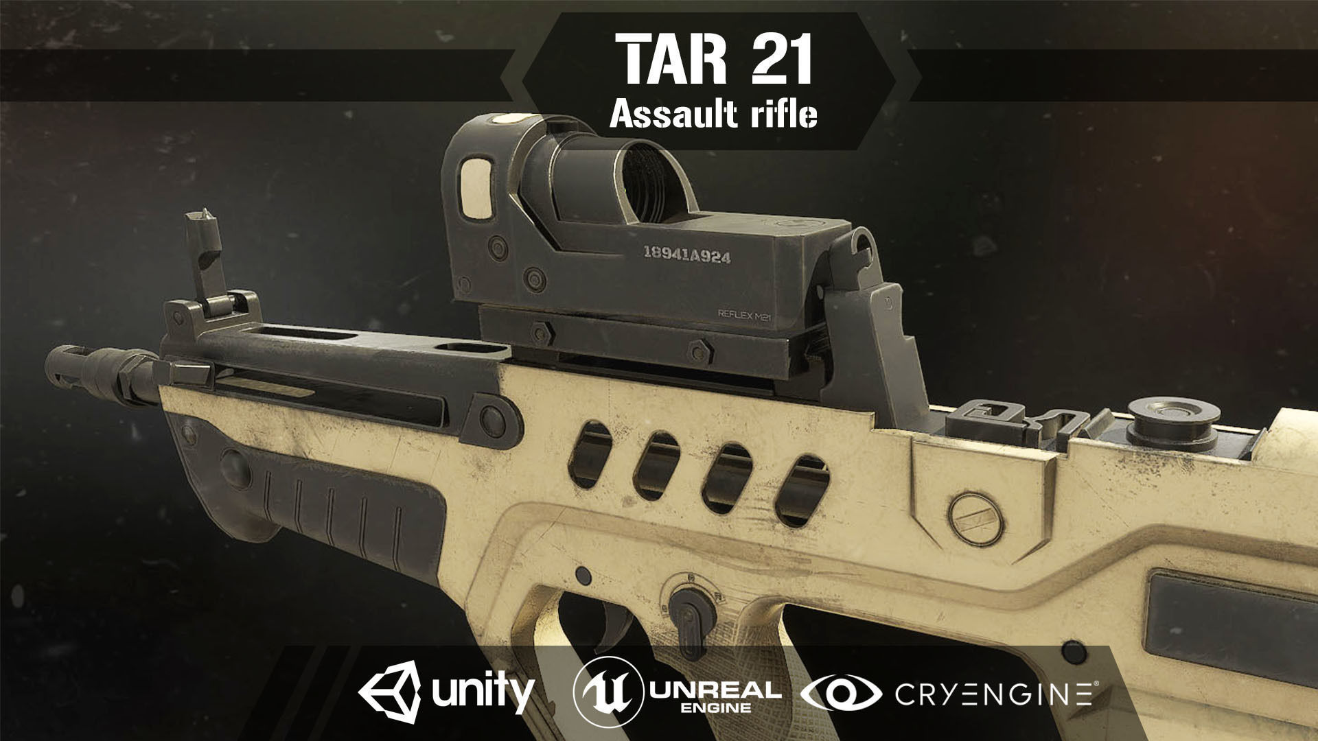 3D model Tar 21 Assault Rifle VR / AR / low-poly rigged | CGTrader