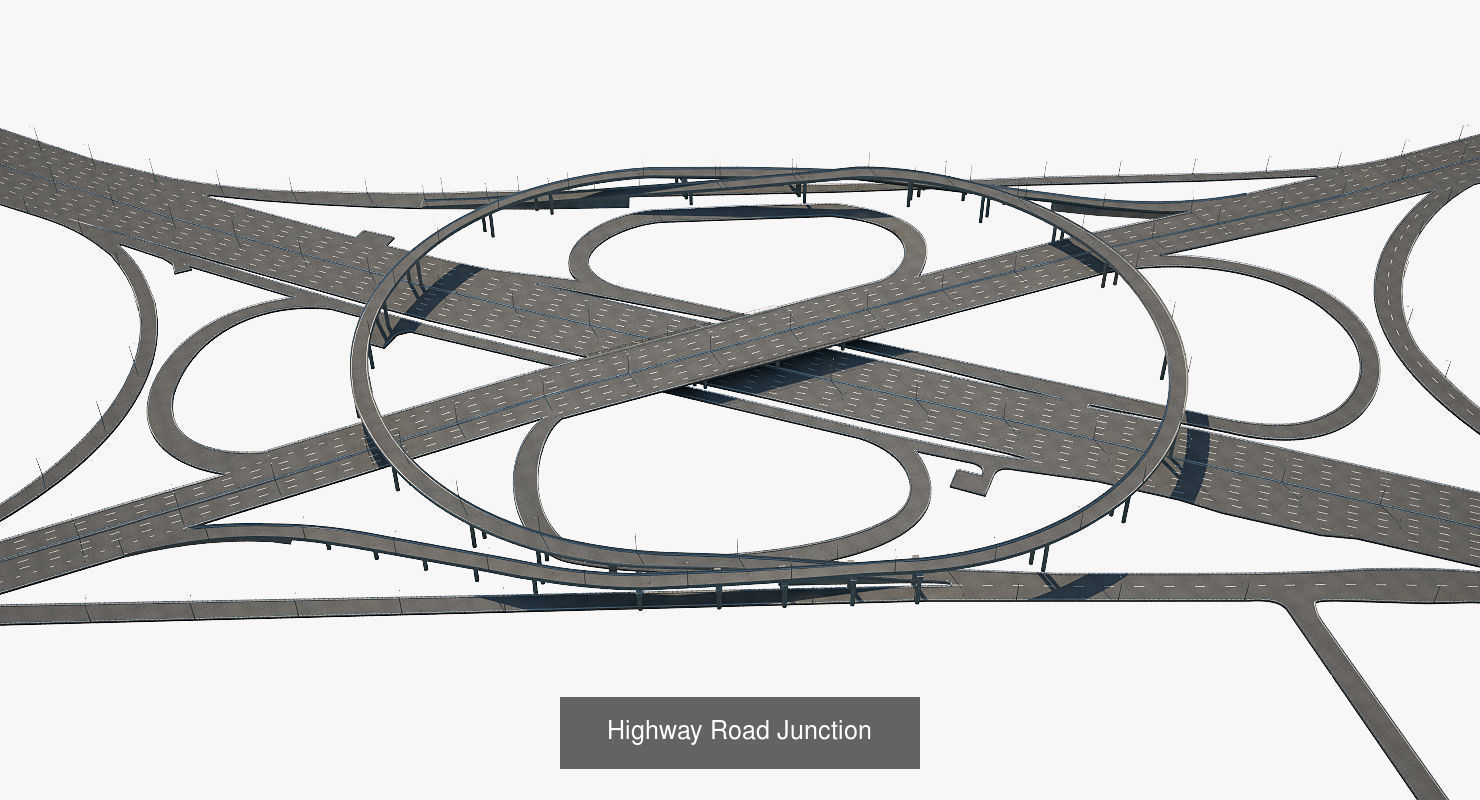 Highway Road Junctions 3D Model Collection | CGTrader