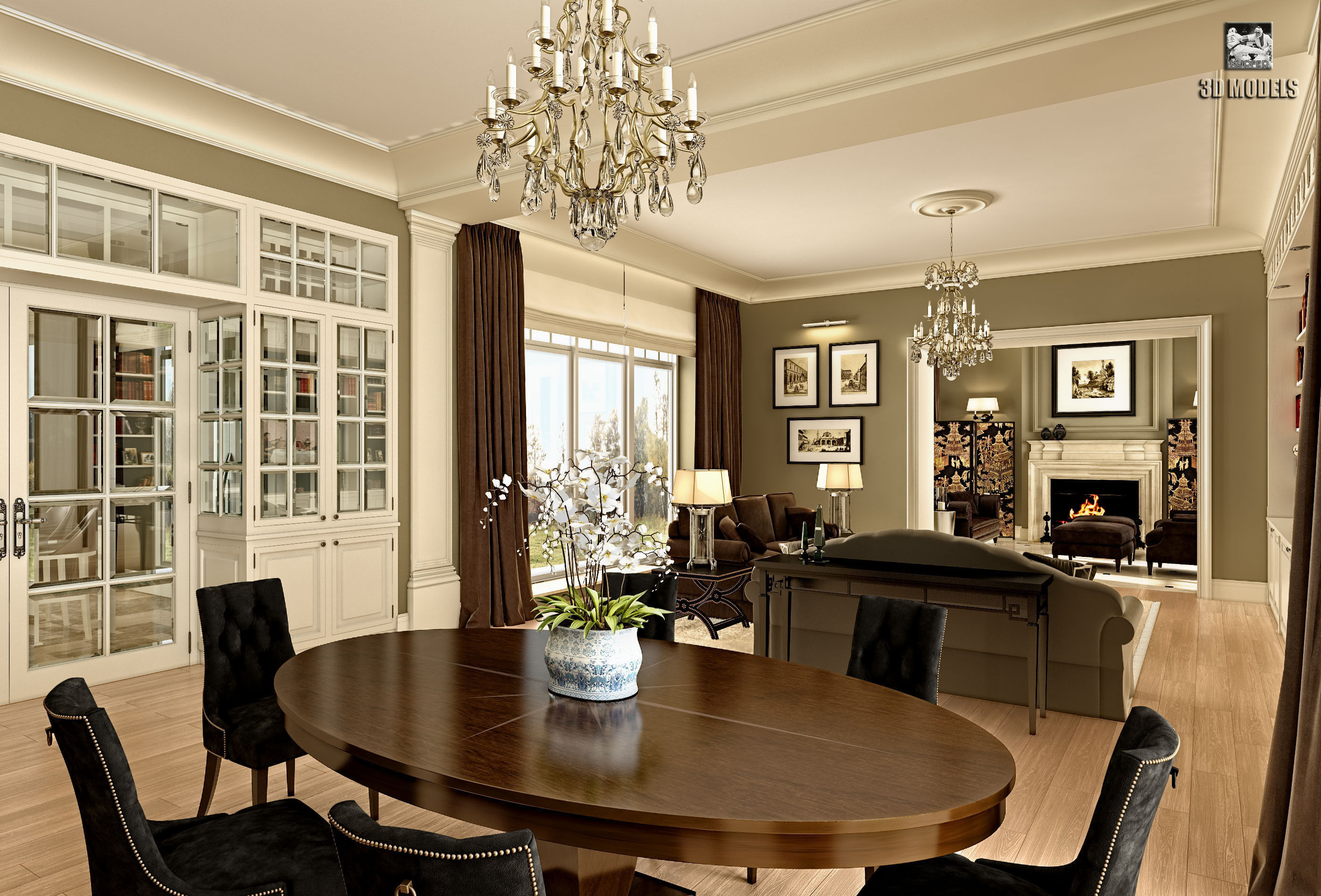 Big House Interior Scene Luxury 3D model | CGTrader