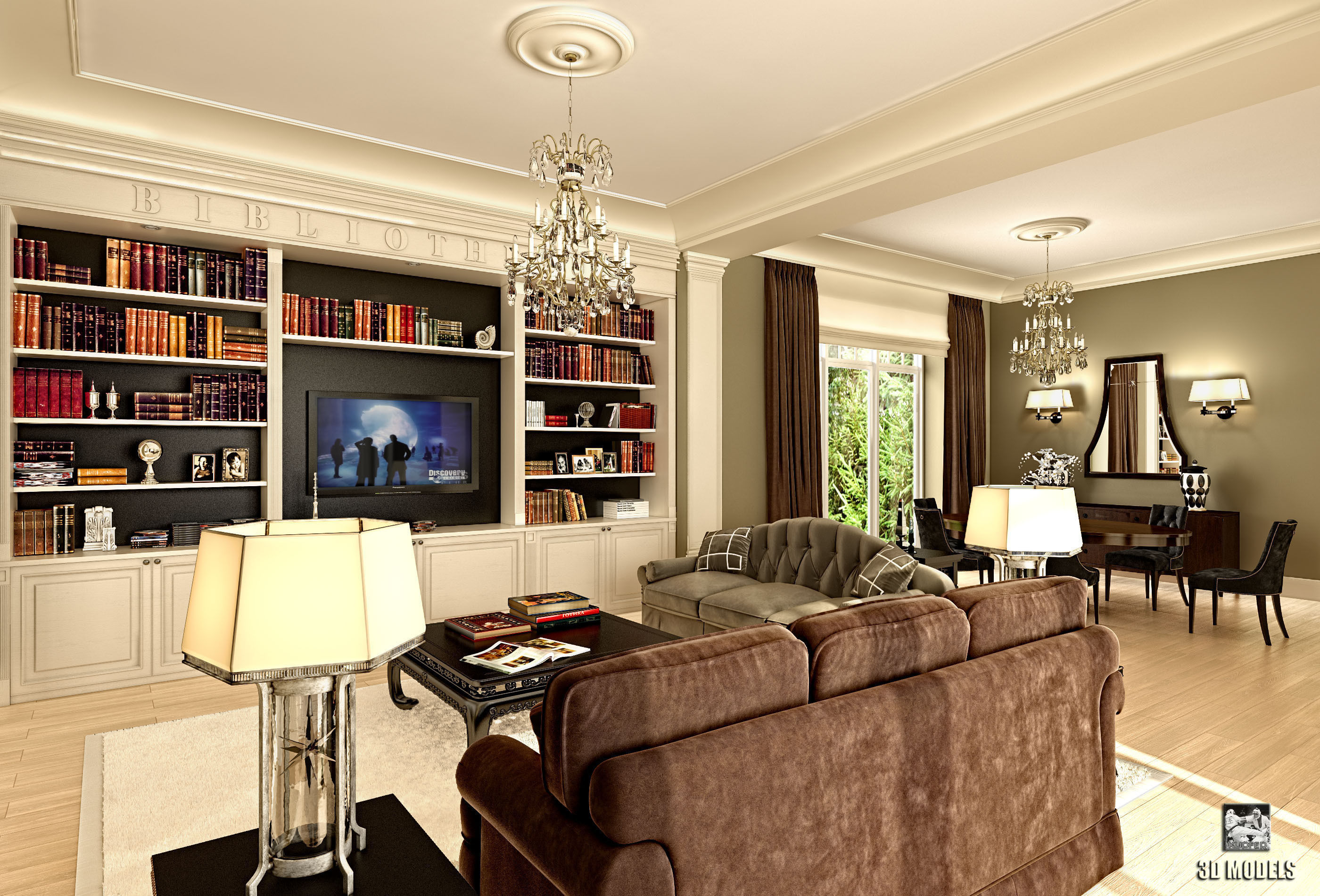 Big House Interior Scene Luxury 3D model | CGTrader