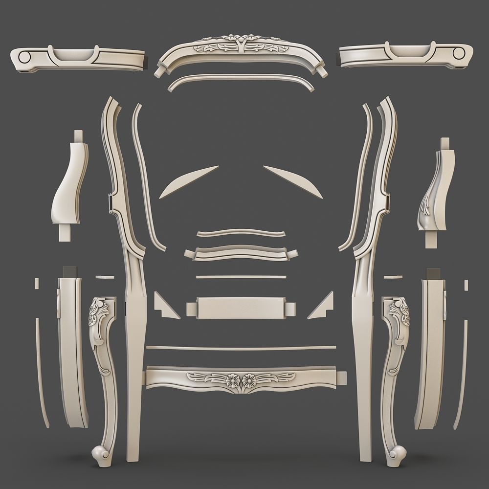 Arm chair CNC 3D model | CGTrader