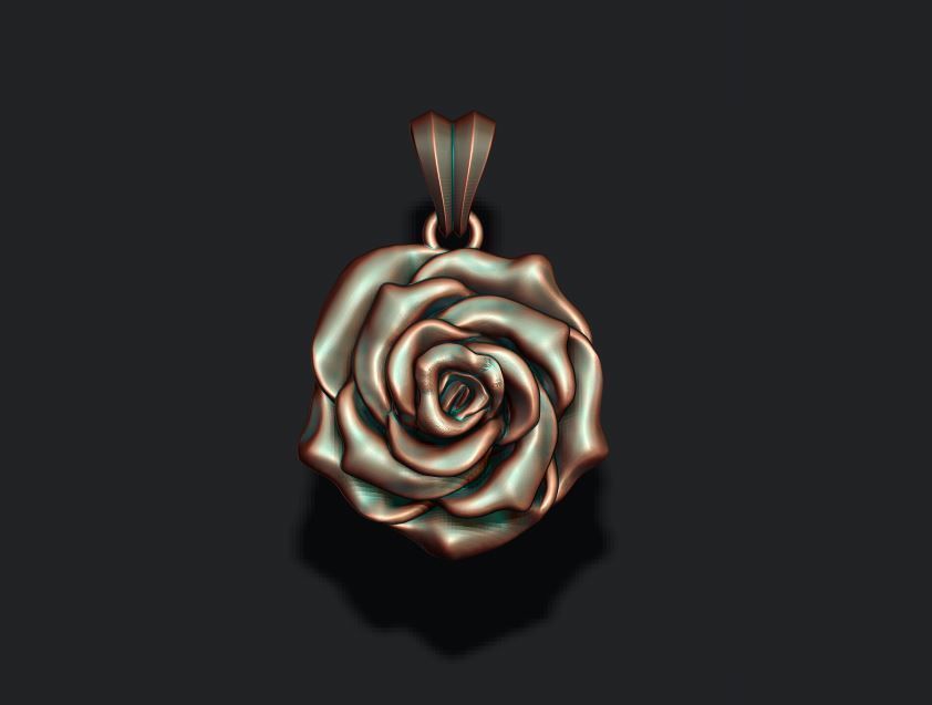 Rose pendant 3D model 3D printable | CGTrader