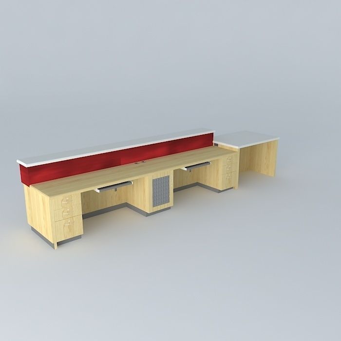 School Reception Desk free 3D model | CGTrader