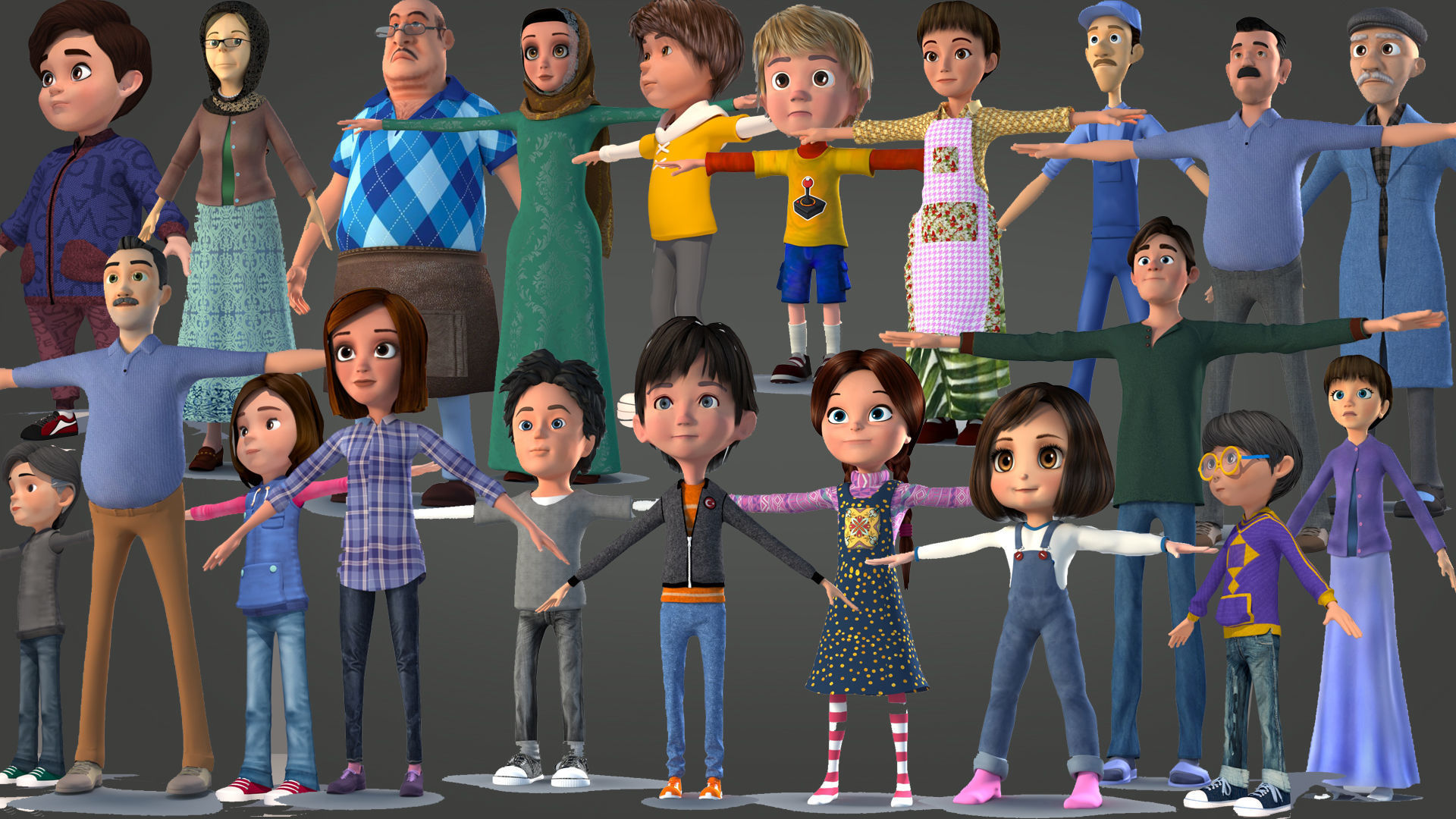 TOON CHARACTER PACK - 21 RIGGED CHAR 3D model animated rigged | CGTrader