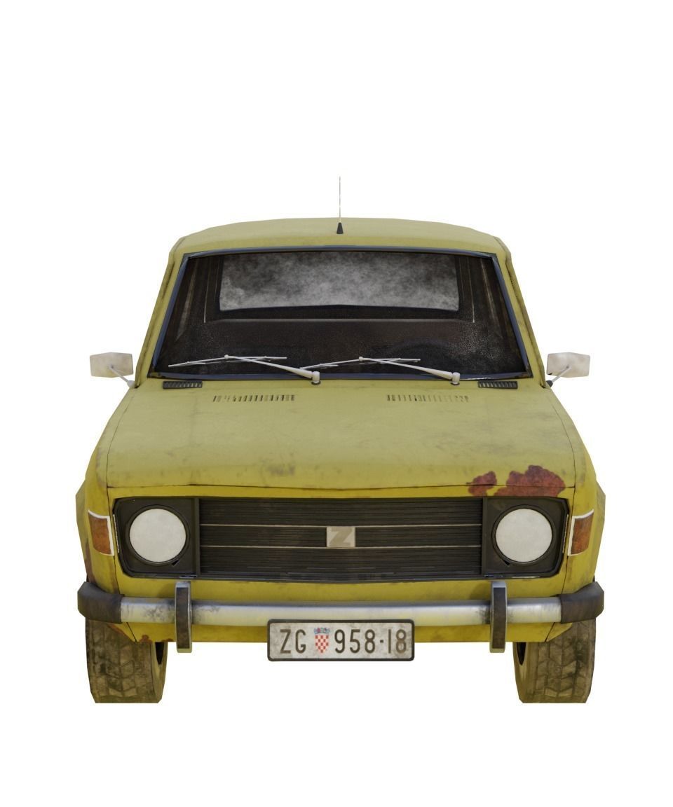 3D model Yugo Zastava Old Rusty Car Low Poly VR / AR / low-poly | CGTrader