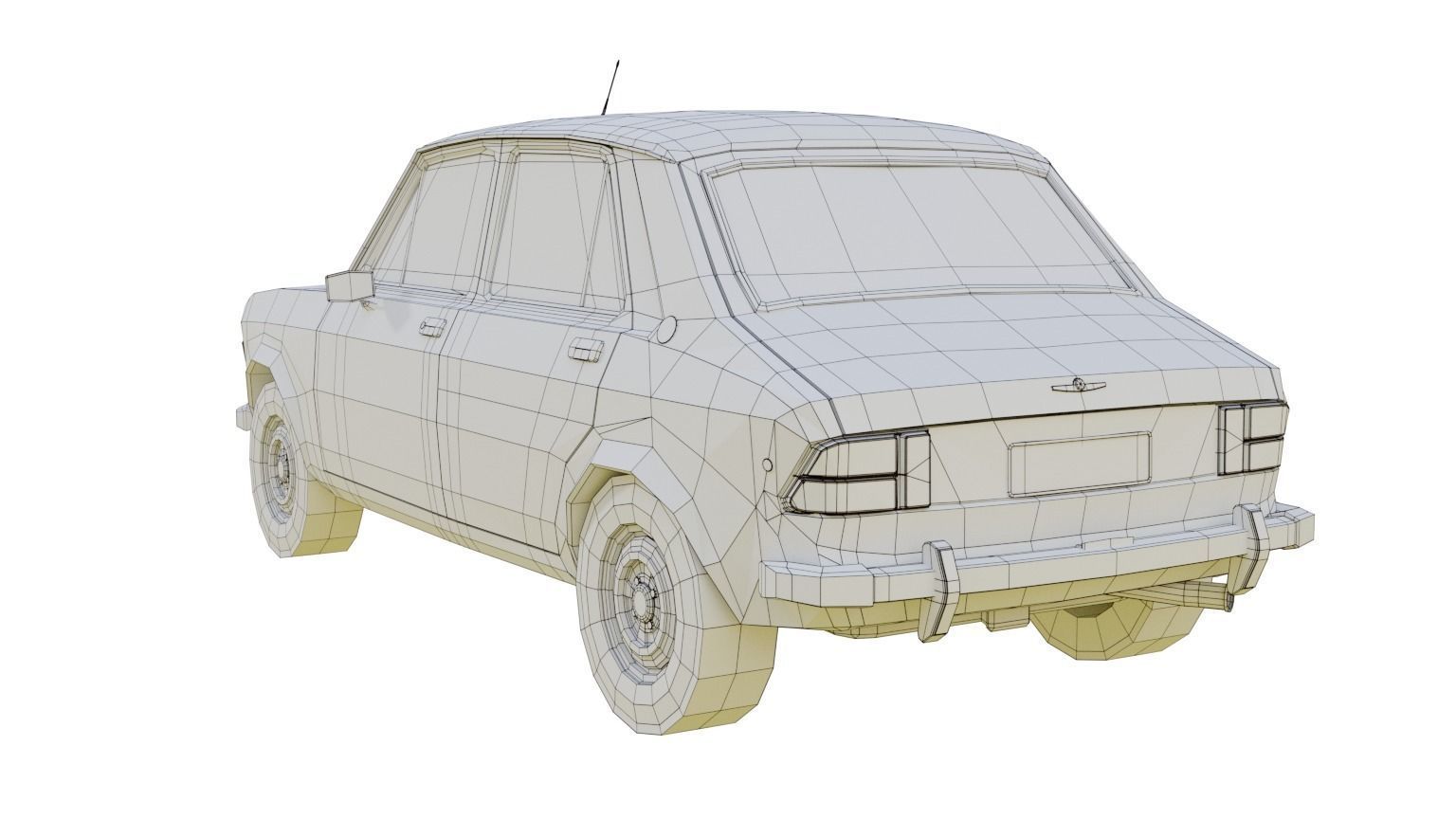 3D model Yugo Zastava Old Rusty Car Low Poly VR / AR / low-poly | CGTrader
