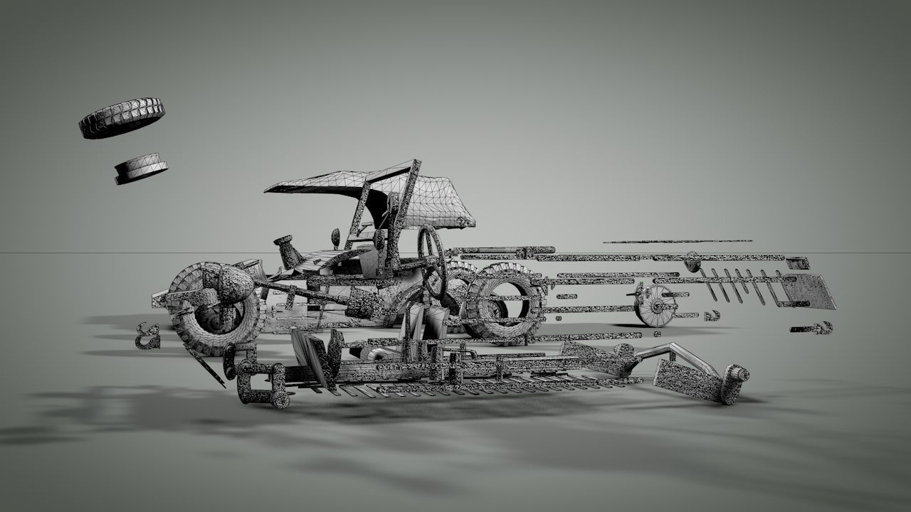 Wrecked Rusty Car 3D model | CGTrader