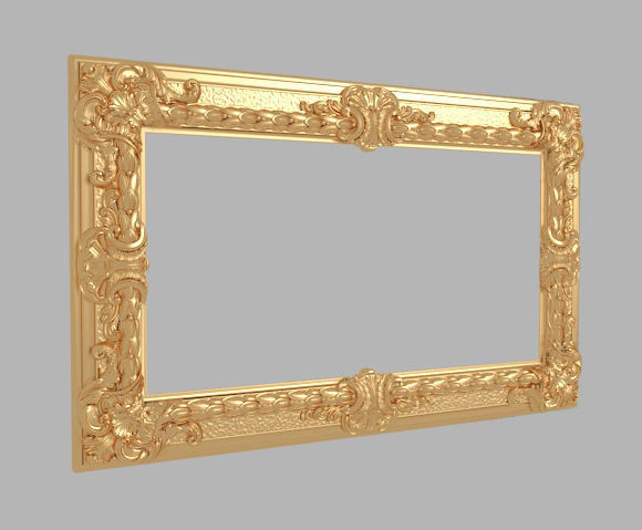 Classic frame of luxurious gold interior inlaid gold leaf CNC Texture ...