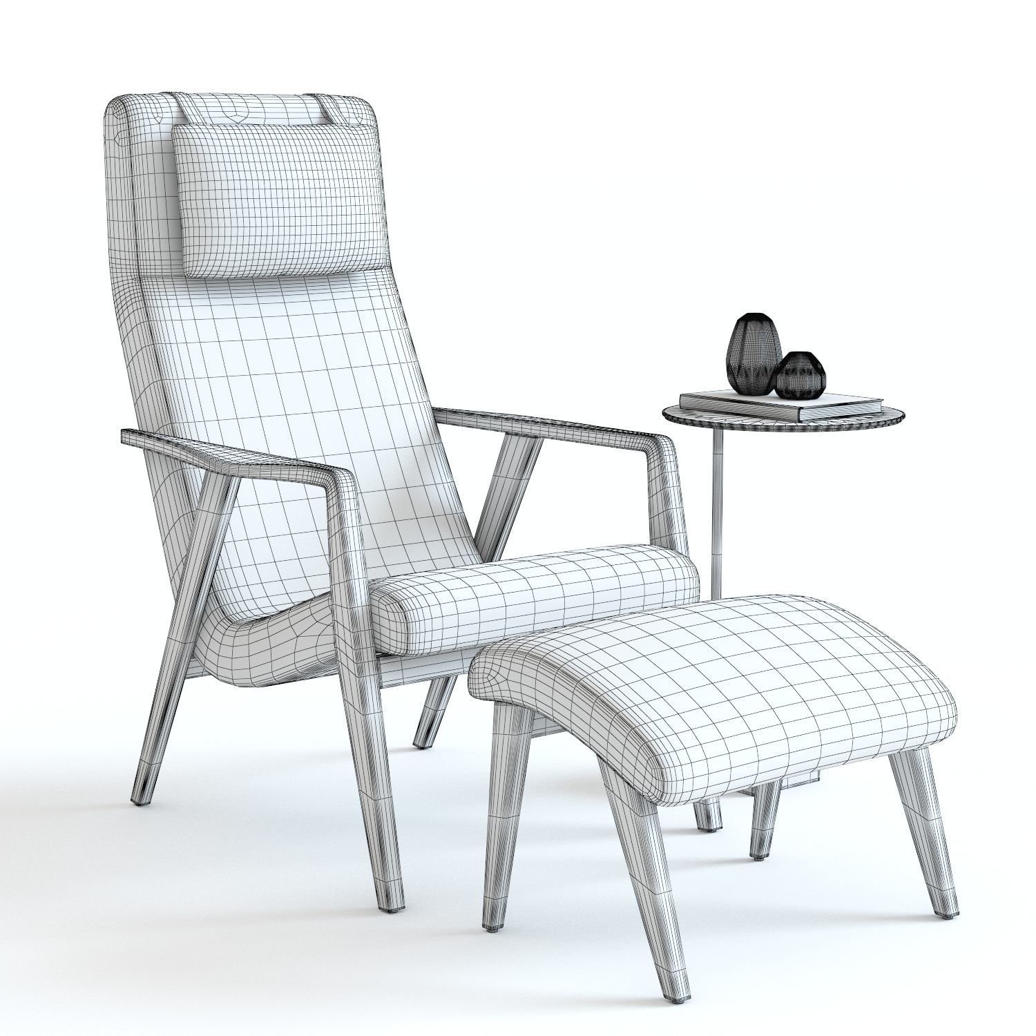 West Elm Contour Lounge Chair 3D model | CGTrader