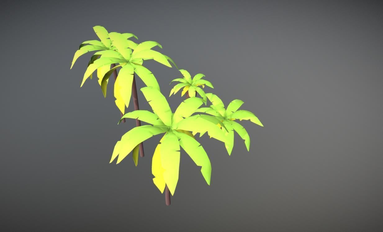 Low Poly Palms palm tree free 3D model | CGTrader