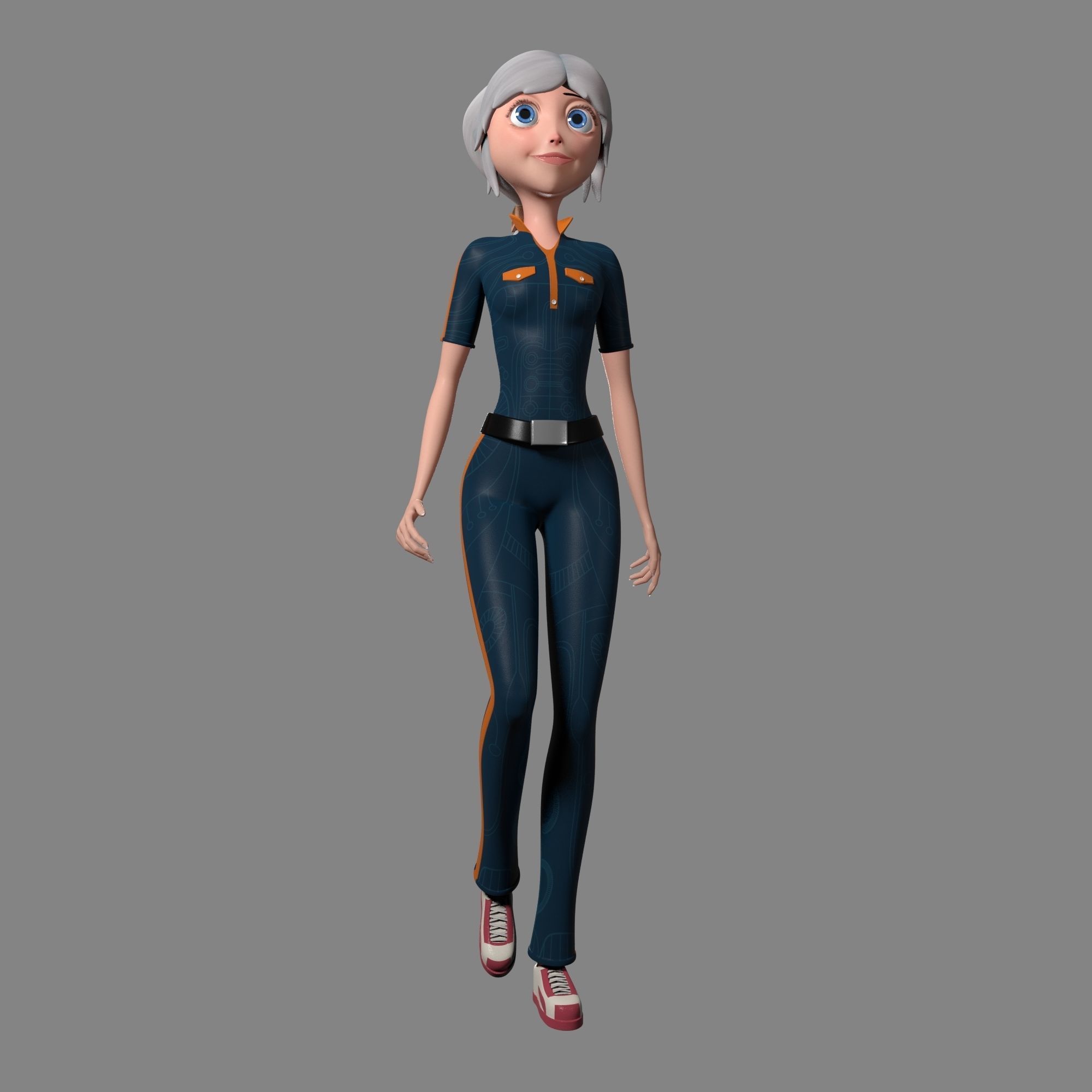 Susan-Ginormica woman in uniform free 3D model rigged | CGTrader