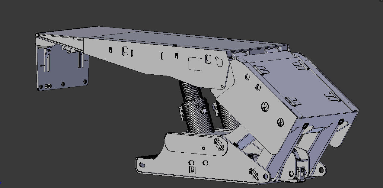 Underground longwall mining hydraulic roof support 3D model | CGTrader