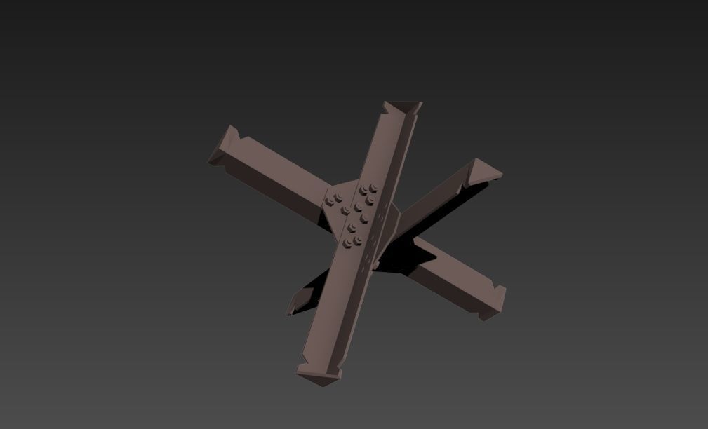 3D model Czech Hedgehog Barricade Anti Tank Barrier VR / AR / low-poly ...