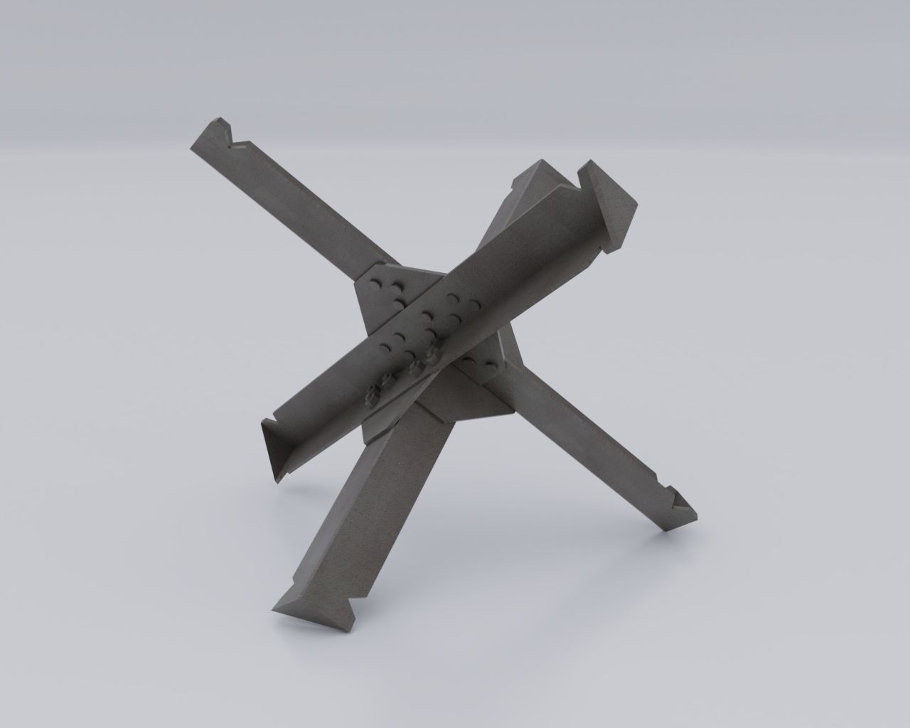 3D model Czech Hedgehog Barricade Anti Tank Barrier VR / AR / low-poly ...