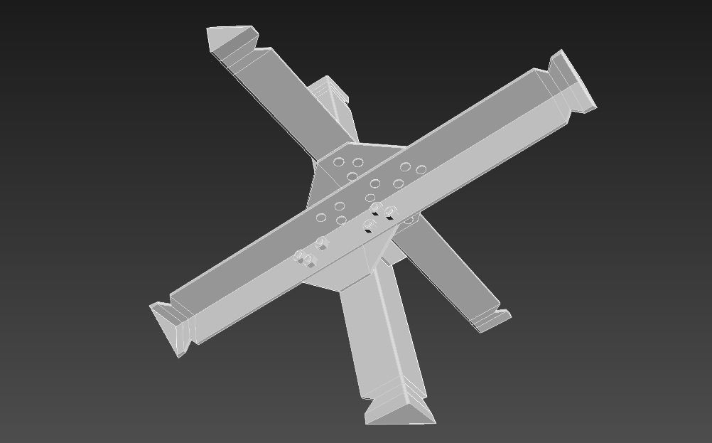 3D model Czech Hedgehog Barricade Anti Tank Barrier VR / AR / low-poly ...