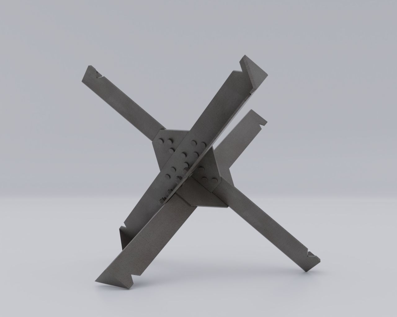 3D model Czech Hedgehog Barricade Anti Tank Barrier VR / AR / low-poly ...