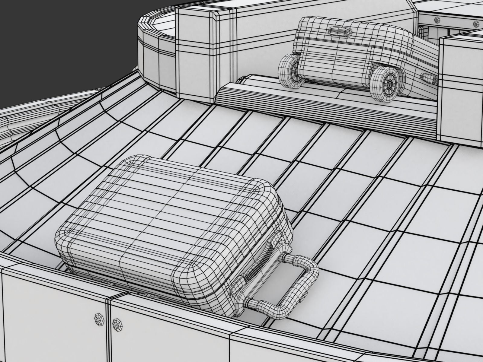 Airport Claim Transporter with Baggage 3D model | CGTrader