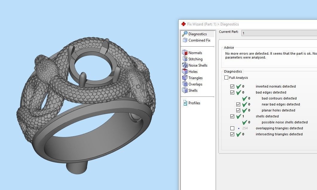 Design gemstone ring with snakes 3dm stl 3D print model 3D model 3D ...