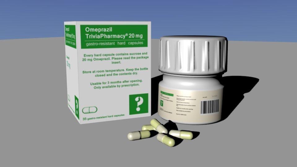 3D model Medicine prop - Omeprazil TriviaPharmacy 20mg VR / AR / low ...