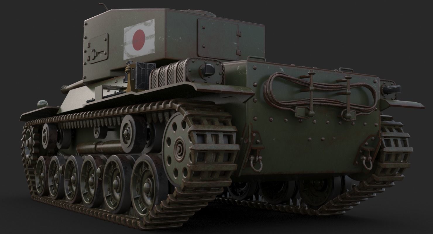 Tank Type 3 Chi-Nu Japan Mental Ray 3D model | CGTrader
