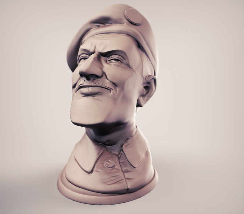 The Colonel - 3d print ready head free 3D Model 3D printable STL ...
