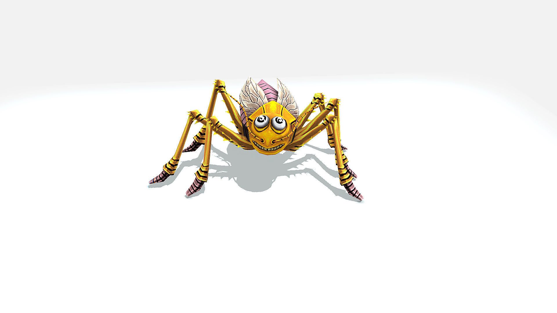 3D model Animated Funny Cartoon White Roach Insect VR / AR / low-poly ...
