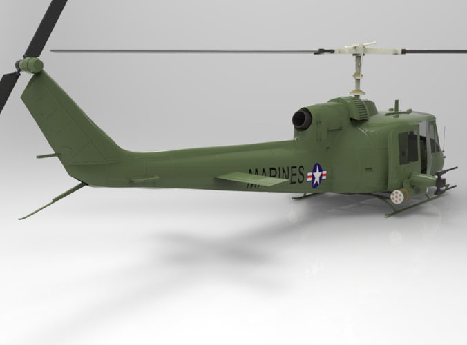Huey Helicopter 3D Model rigged MAX OBJ - CGTrader.com