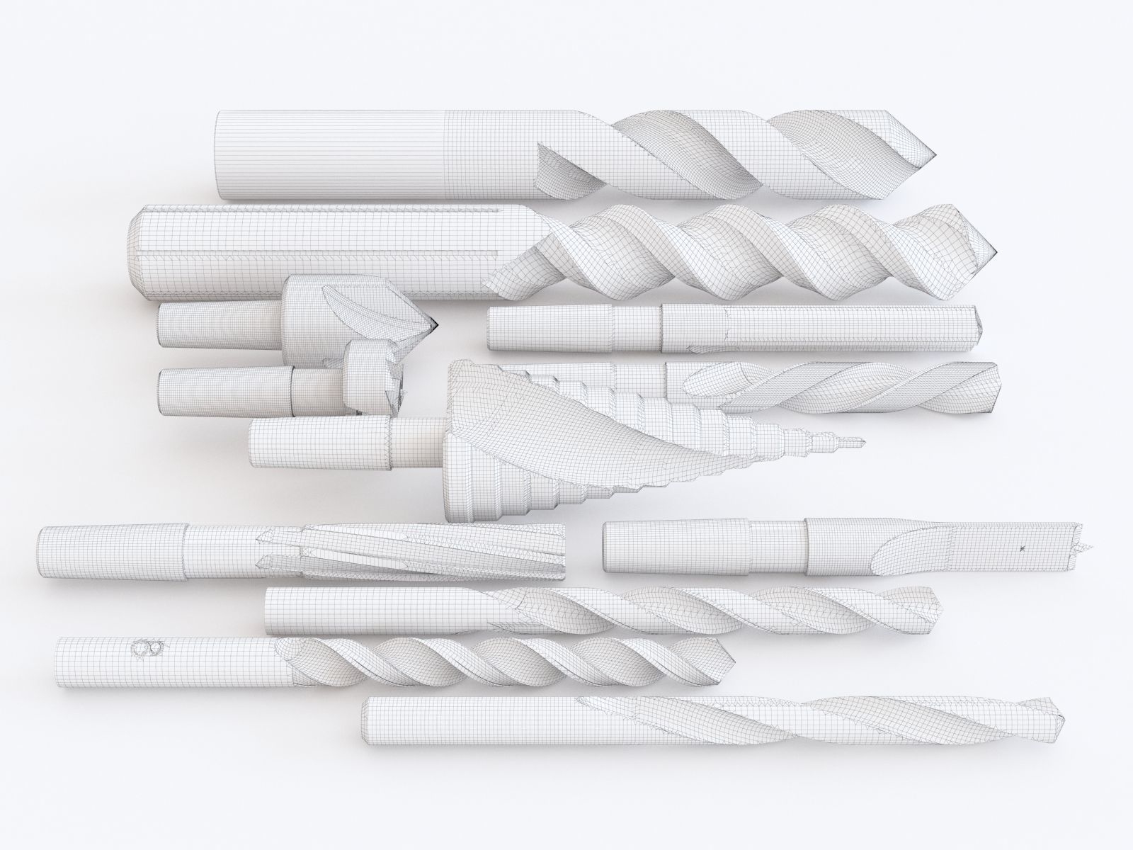 Drill bit set 01 3D model | CGTrader
