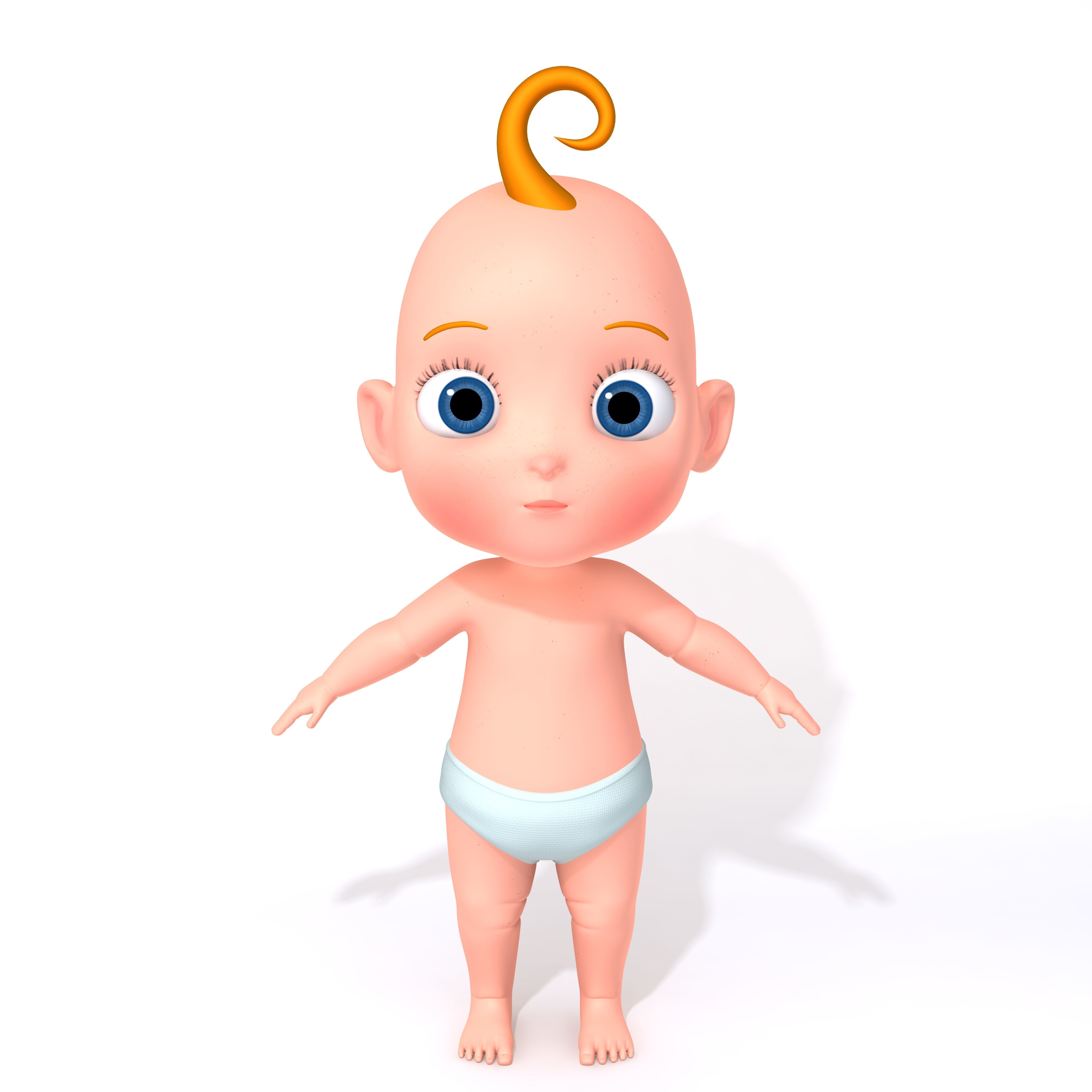 Cartoon Baby Rigged 3D model rigged | CGTrader