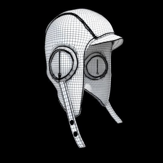 Leather Aviation Flight Helmet 3D model | CGTrader