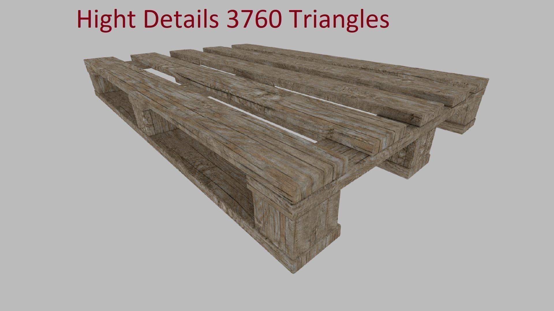 3D model Pallet Low Poly 3D model adapted UE4 Unity VR / AR / low-poly ...