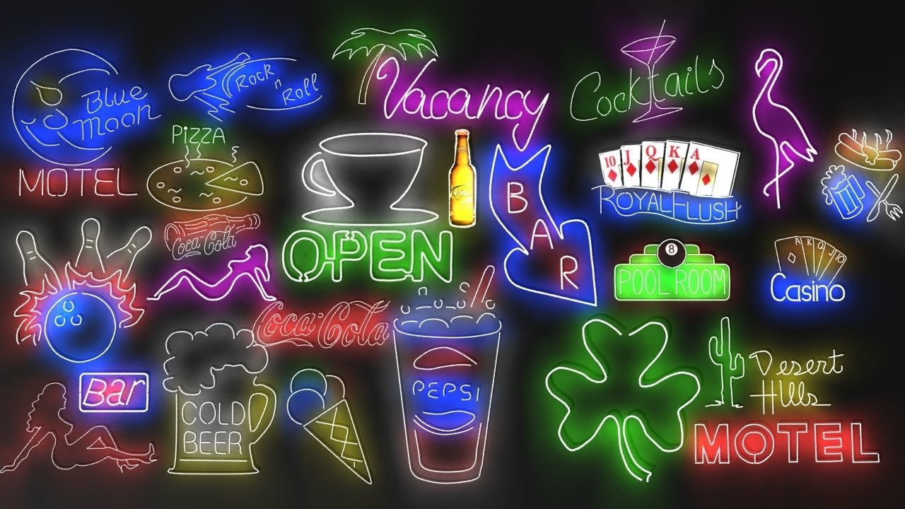 Neon signs collection 3D model | CGTrader