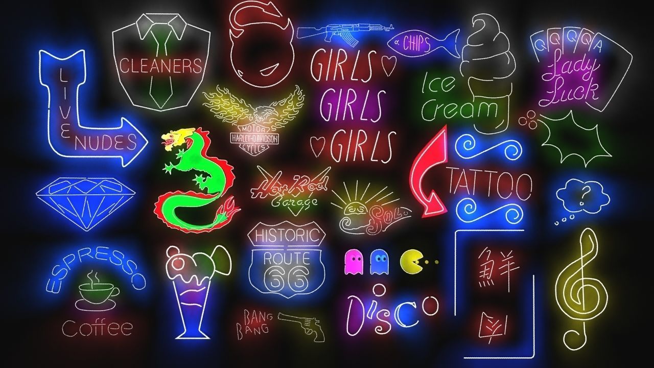 Neon signs collection 3D model | CGTrader
