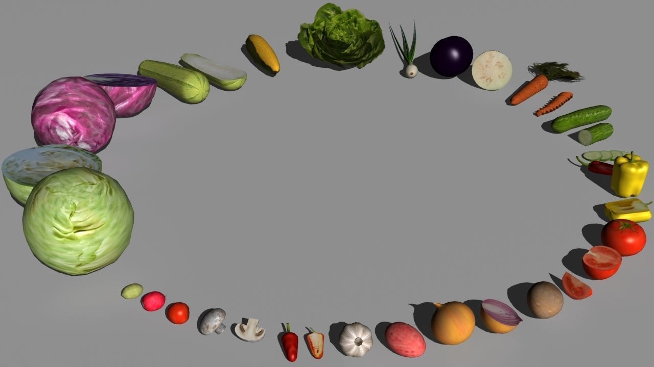 Fruit and vegetables collection 3D model | CGTrader