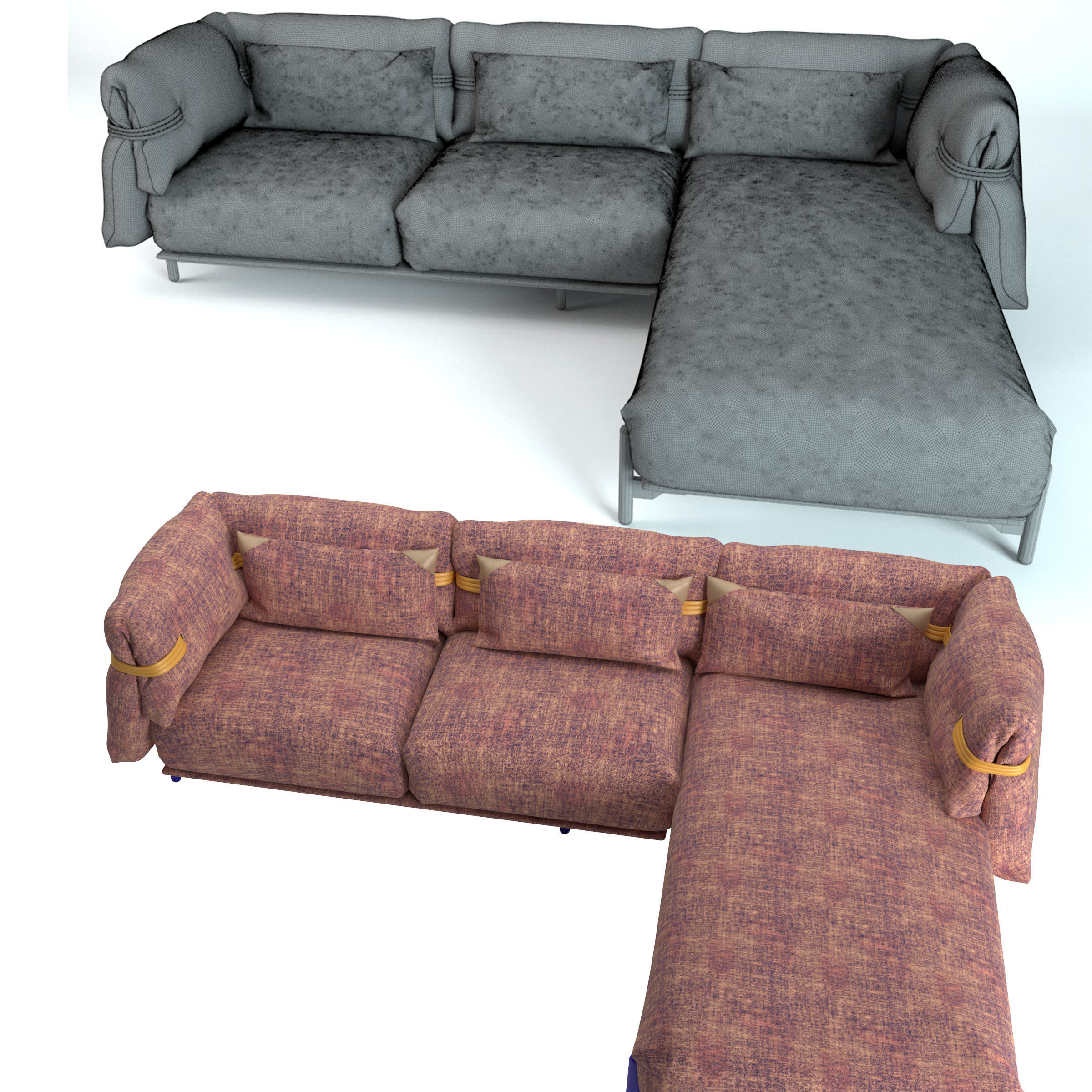 MOROSO Belt sectional sofa 3D model | CGTrader