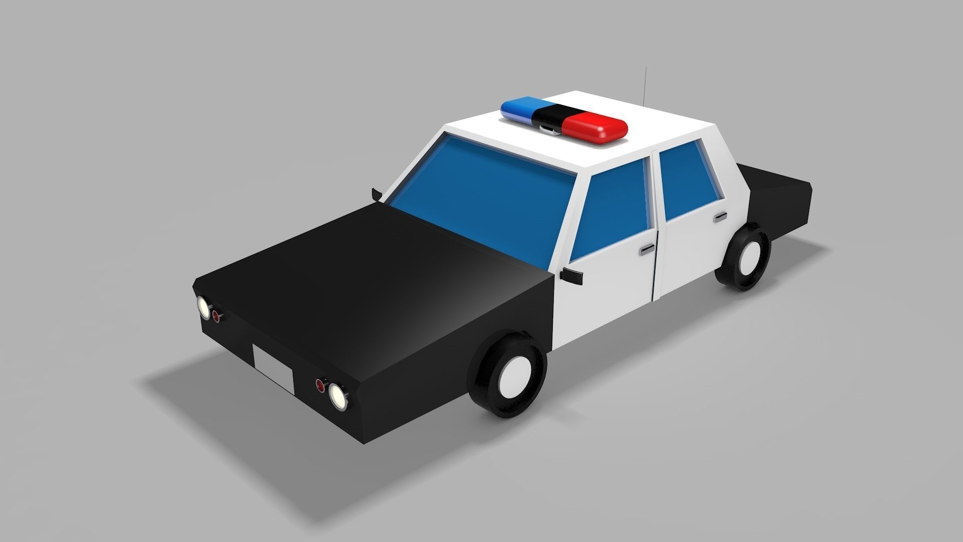 3D model LOW POLY POLICE CAR VR / AR / low-poly | CGTrader