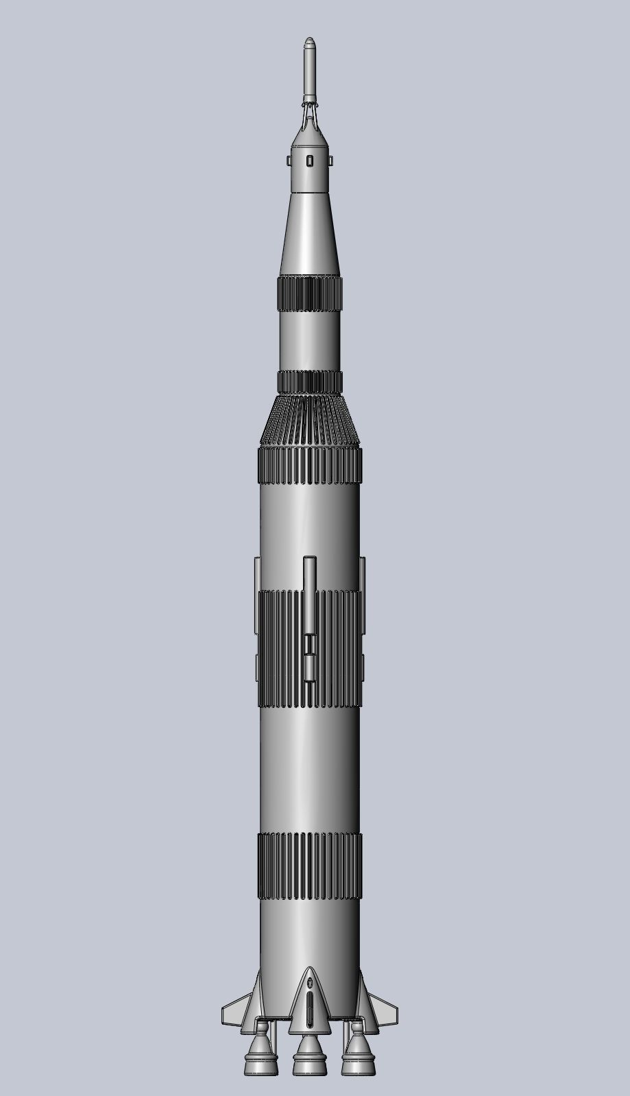 Simple Printable Saturn V Model 3D model 3D printable | CGTrader