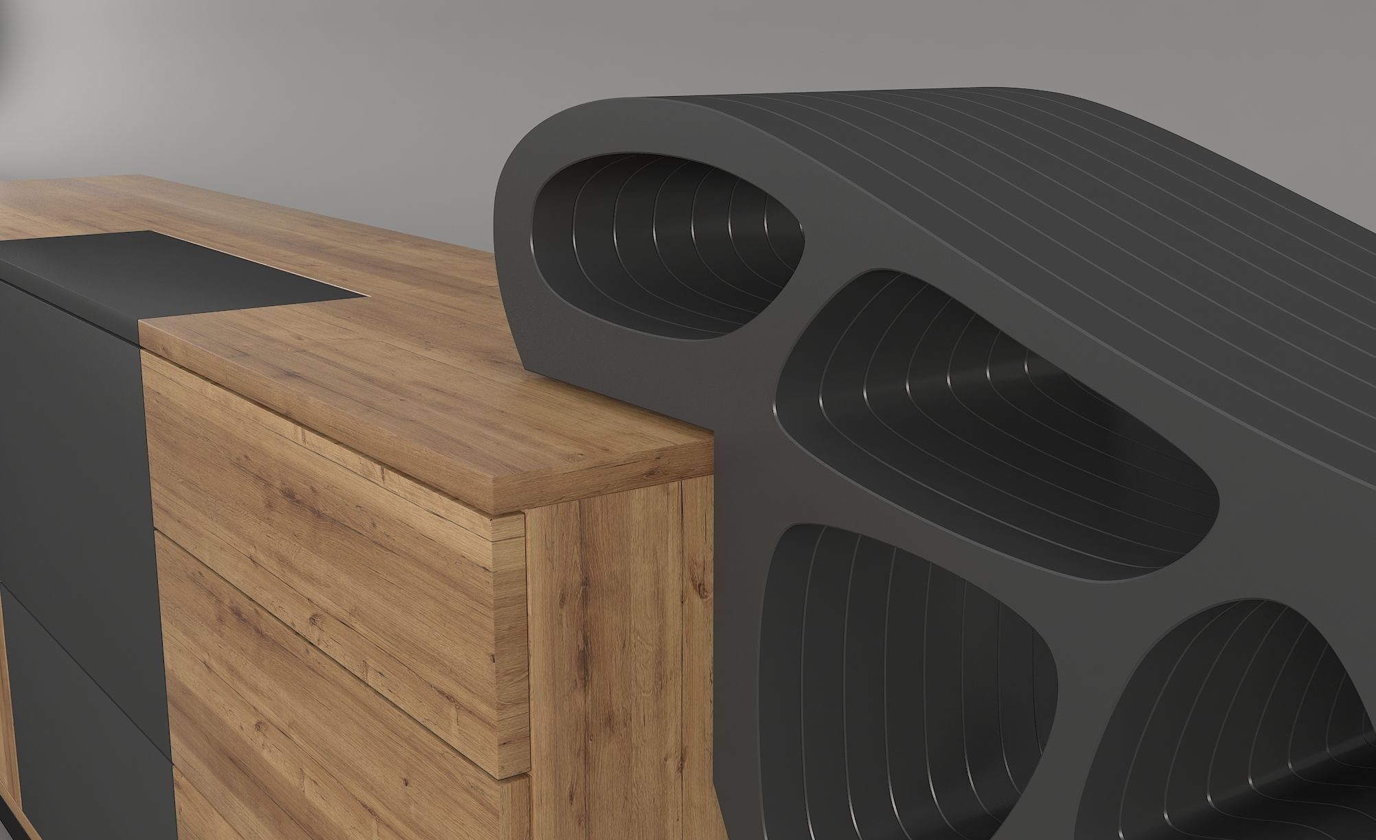 Sideboard Zero with WineRack ButterFly - With Production Drawing 3D ...