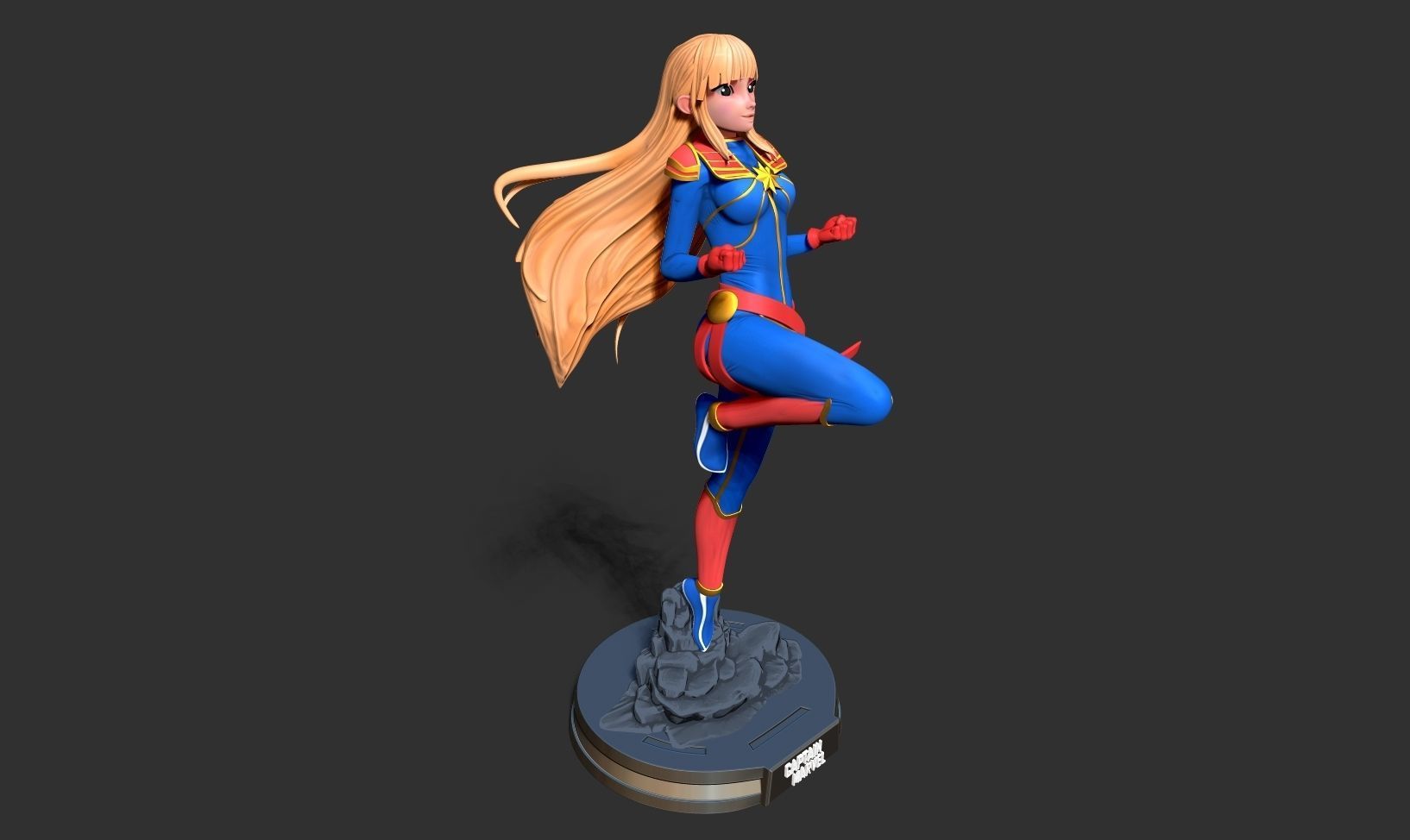 Captain Marvel Stylized Fanart 3D model 3D printable | CGTrader